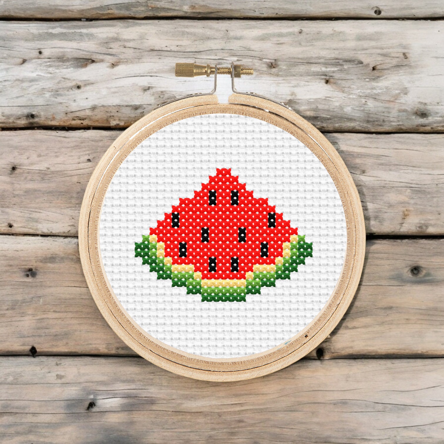 Watermelon Slice Cross Stitch Pattern, Easy for Beginners, Karpouzi ...