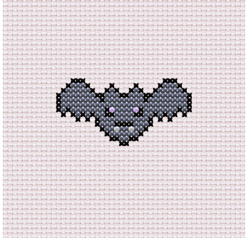 Cute Mini Bat, Cross Stitch Pattern, Simple X Stitching, Tiny Motif ...