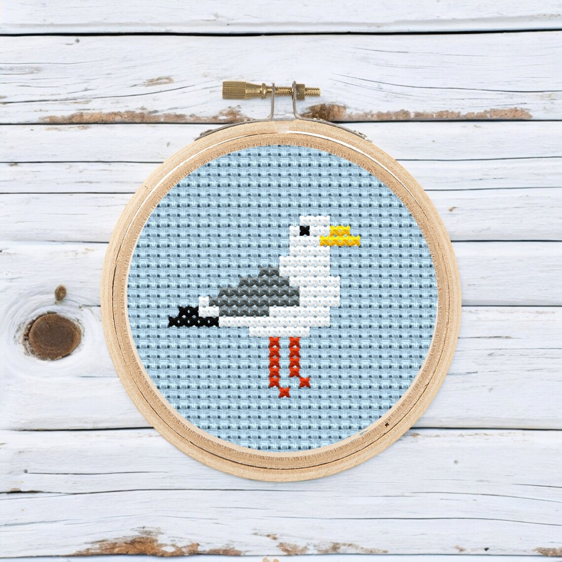 Mini Seagull, Tiny Cross Stitch Pattern, Nautical Embroidery for Marine ...