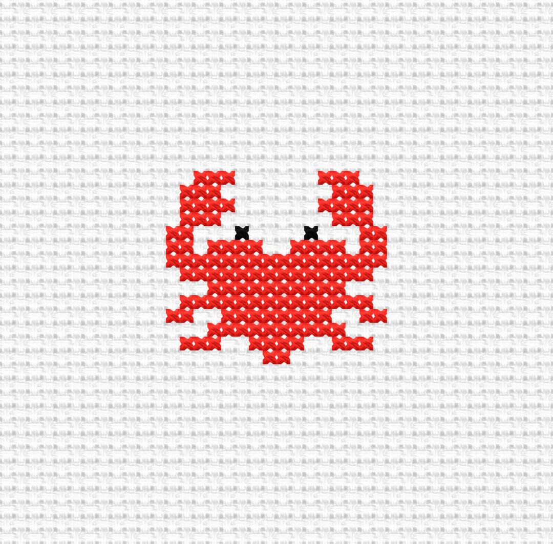Sweet Little Crab, Easy Cross Stitch Pattern, Funny Embroidery ...