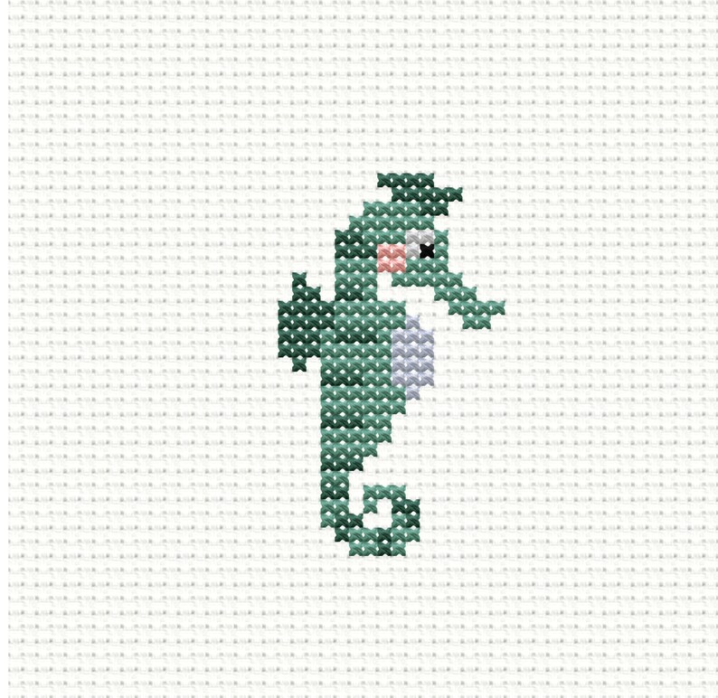 Cute Seahorse, Cross Stitch Pattern, Simple X Stitching, Tiny Motif, Easy for Beginners, DIY ...