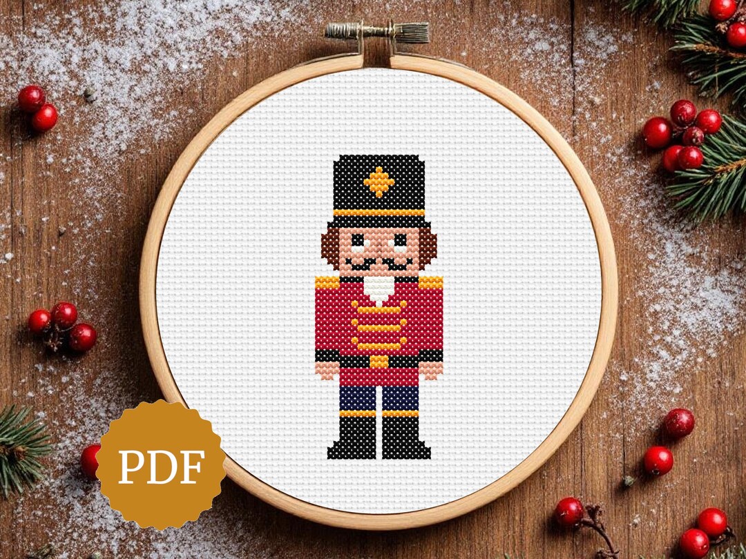 Vintage Toy Soldier Cross Stitch Pattern PDF, Holiday Mantel Decor ...