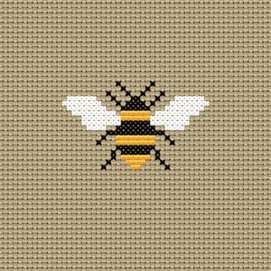 Easy Bee Cross Stitch Pattern PDF, Cute Mini Bumblebee Embroidery for ...