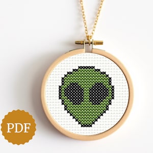 Tiny Alien Cross Stitch Pattern - Etsy