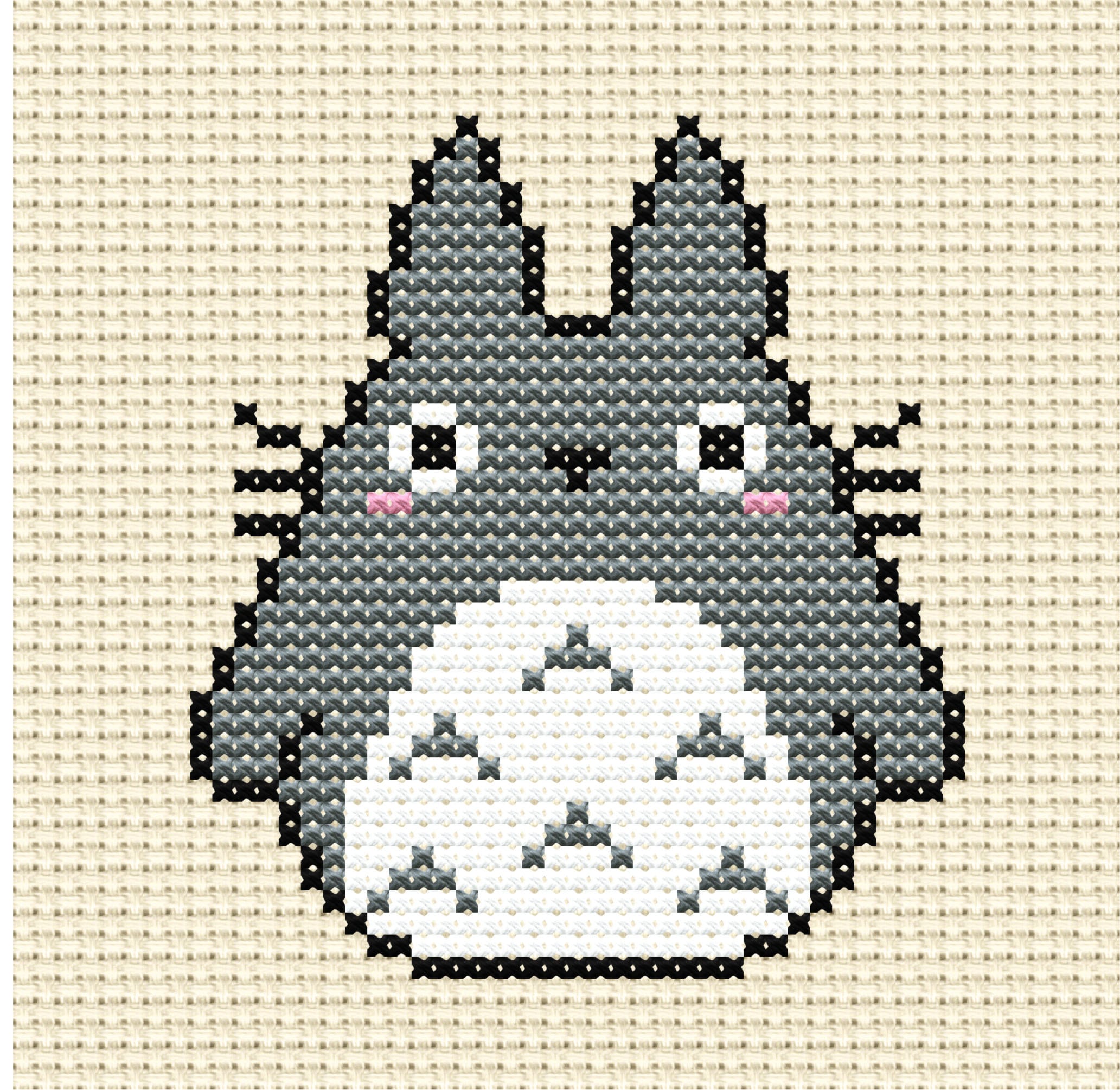 Totoro, Modern Cross Stitch Pattern, Gift for Studio Ghibli Fan ...