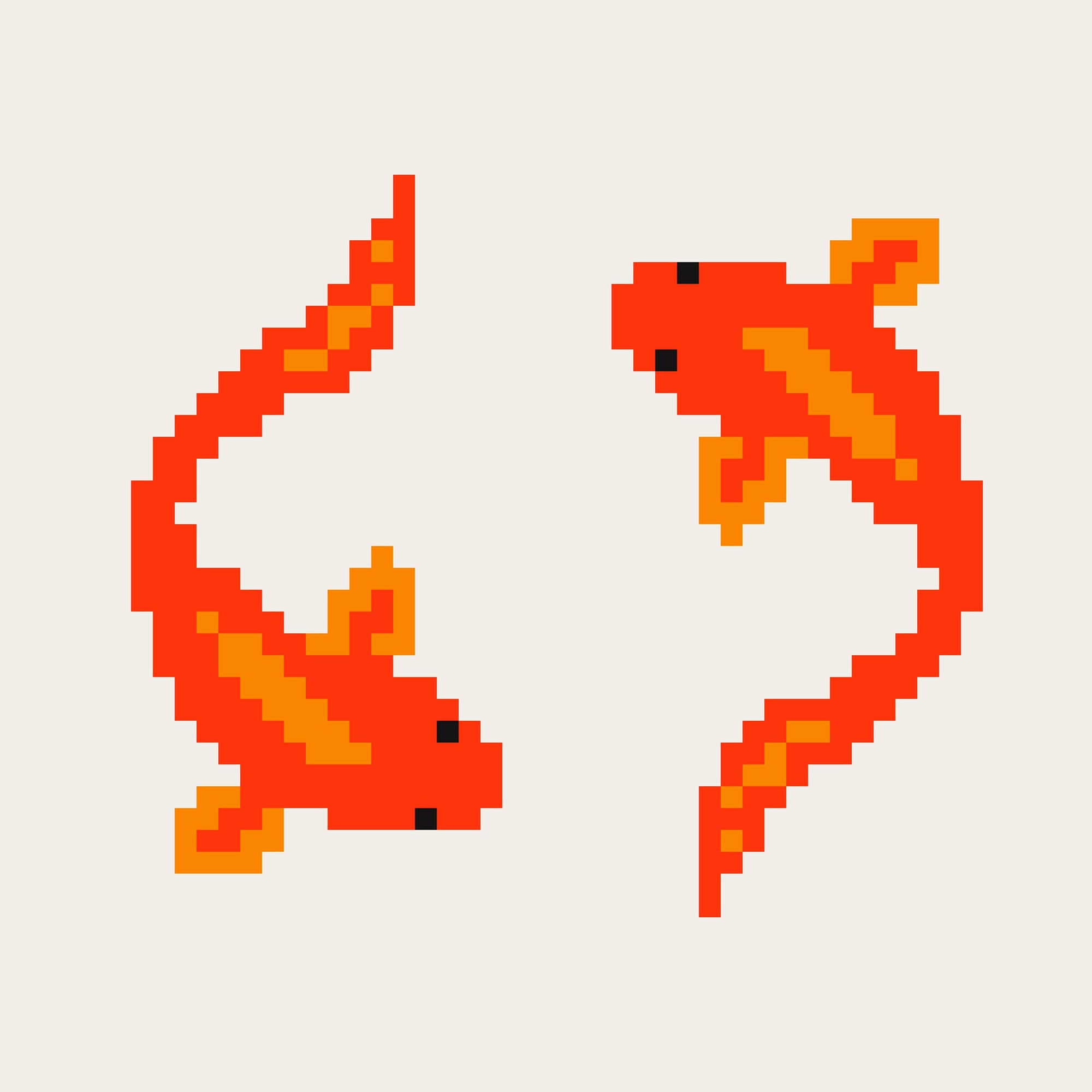 Koi Fish Modern Cross Stitch Chart, Easy Embroidery Pattern, Simple X Stitch, Pixel Art for Hama ...