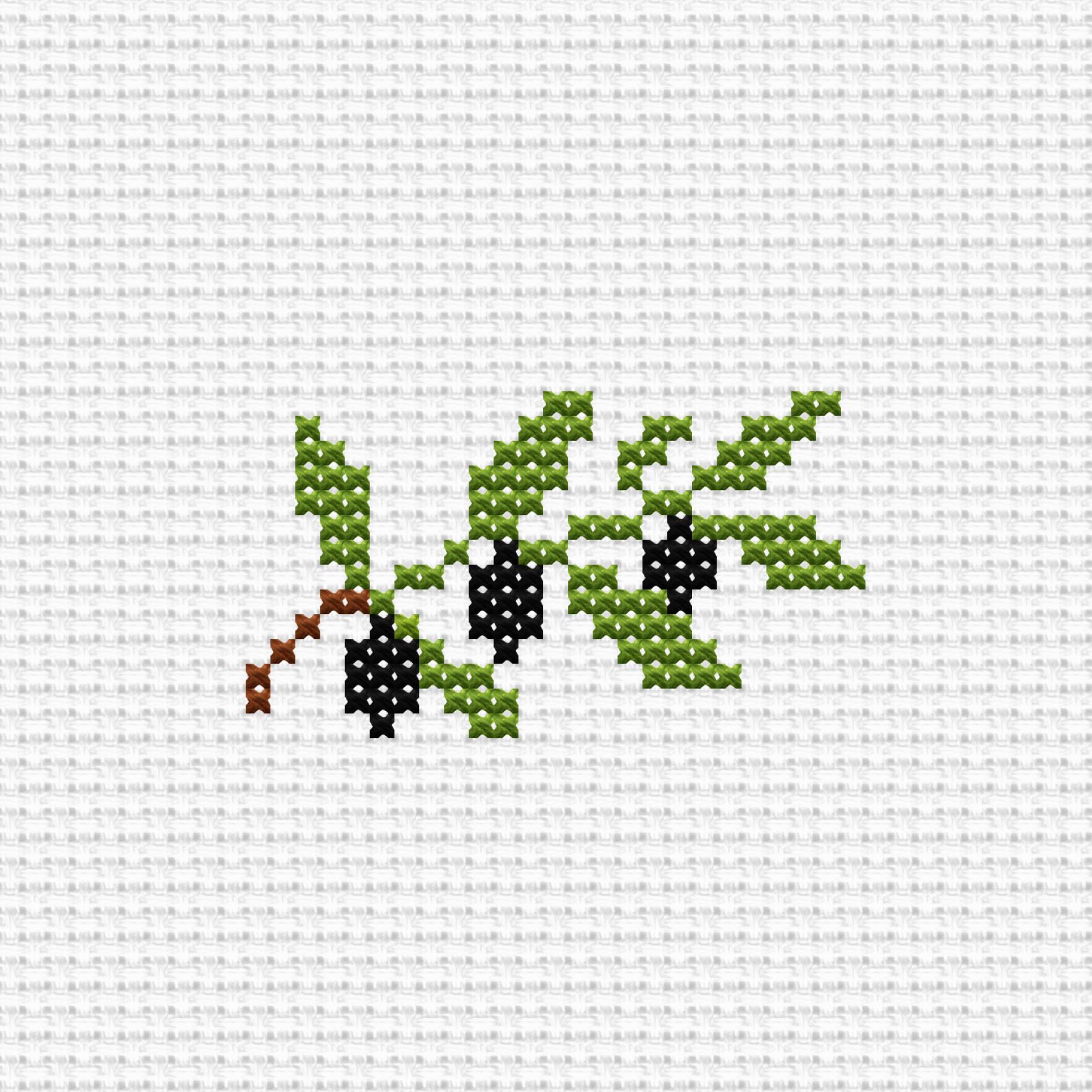 Greek Olive Branch Cross Stitch Pattern, Minimalist Mediterranean ...