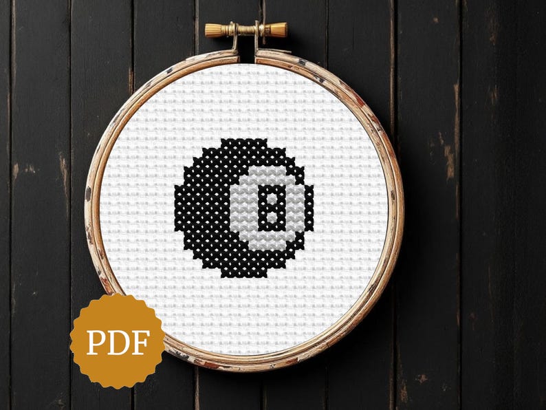 Magic Eight Ball Cross Stitch Pattern, Game Room Decor, Lucky One, Dorm ...
