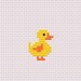 Quack Quack Counted Cross Stitch, Little Yellow Duckling, Tiny Chick ...