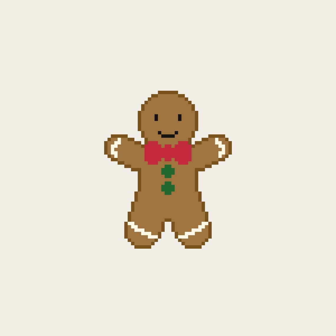 Gingerbread Man Cross Stitch Pattern PDF, Holiday Cookie Ornament ...