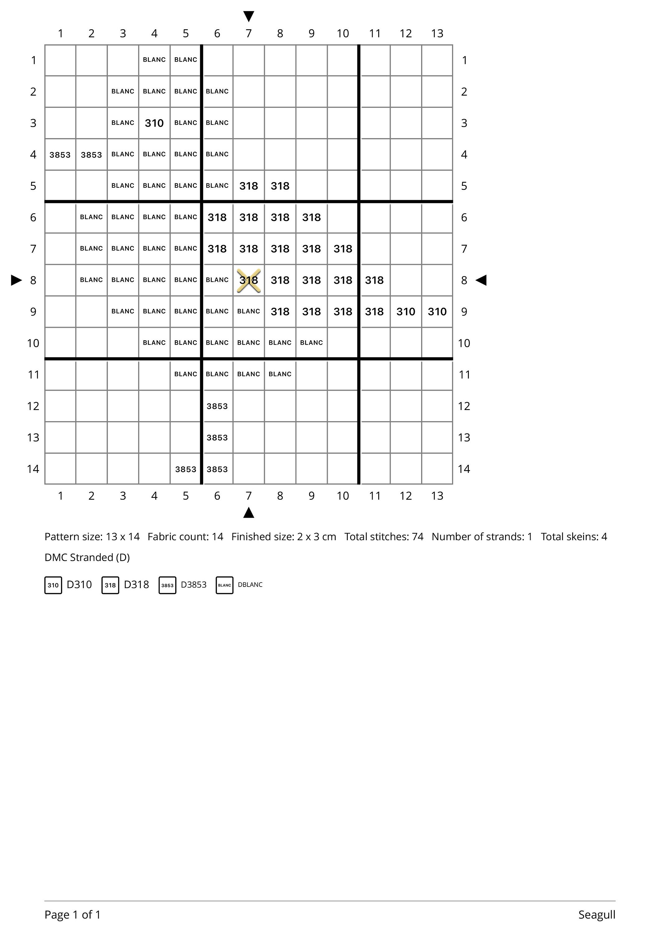 Super Easy Seagull Pattern PDF, Cross Stitch Chart, Instant Download ...