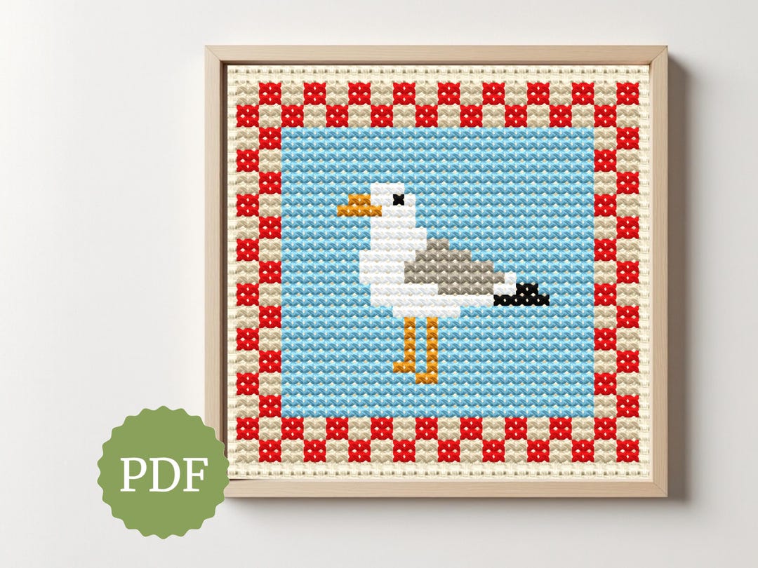 Cross Stitch Seagull Pattern, Simple Stitching, Easy for Beginners ...
