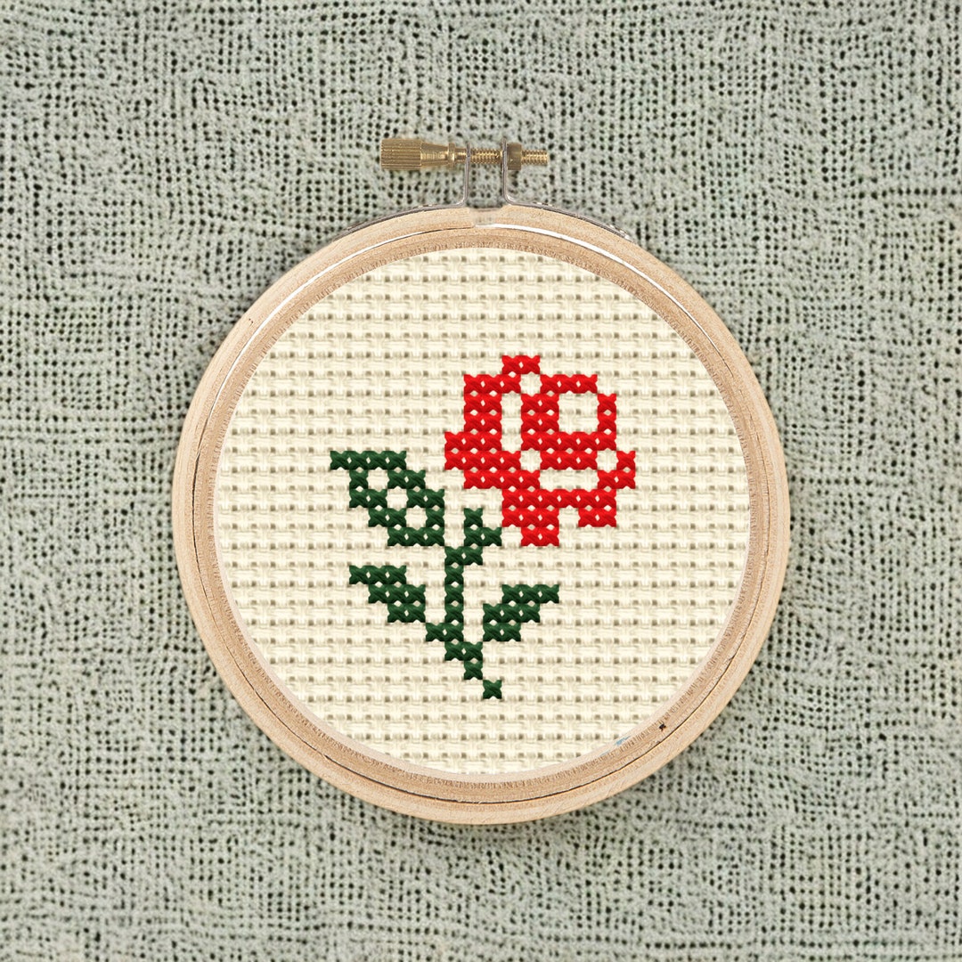 Mini Rose, Easy Cross Stitch Pattern, Instant Download PDF, Embroidery ...