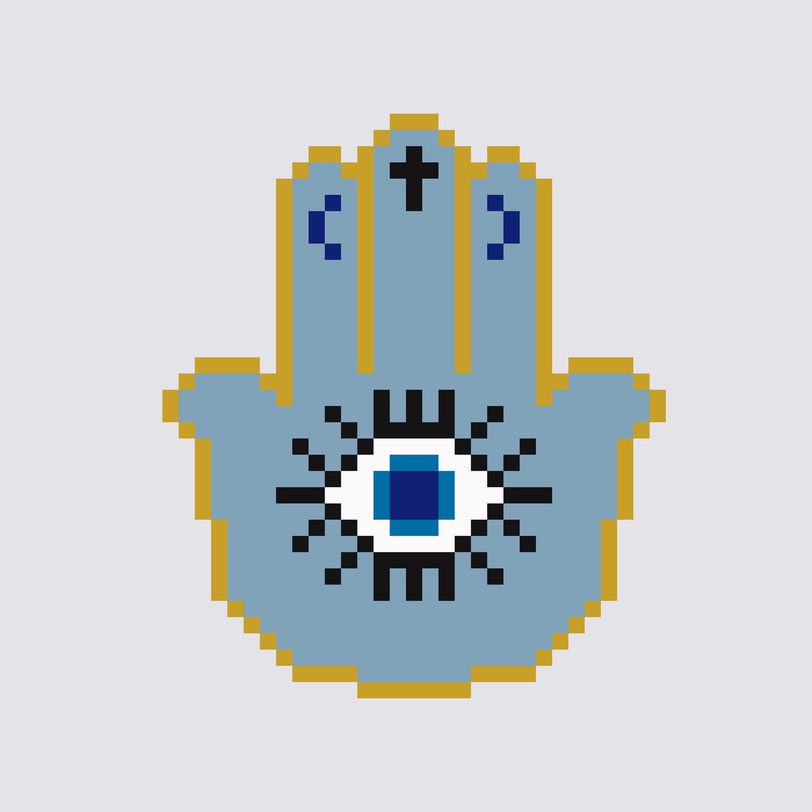 Hand of Hamsa Cross Stitch Pattern, Hand of Fatima, Turkish Evil Eye ...