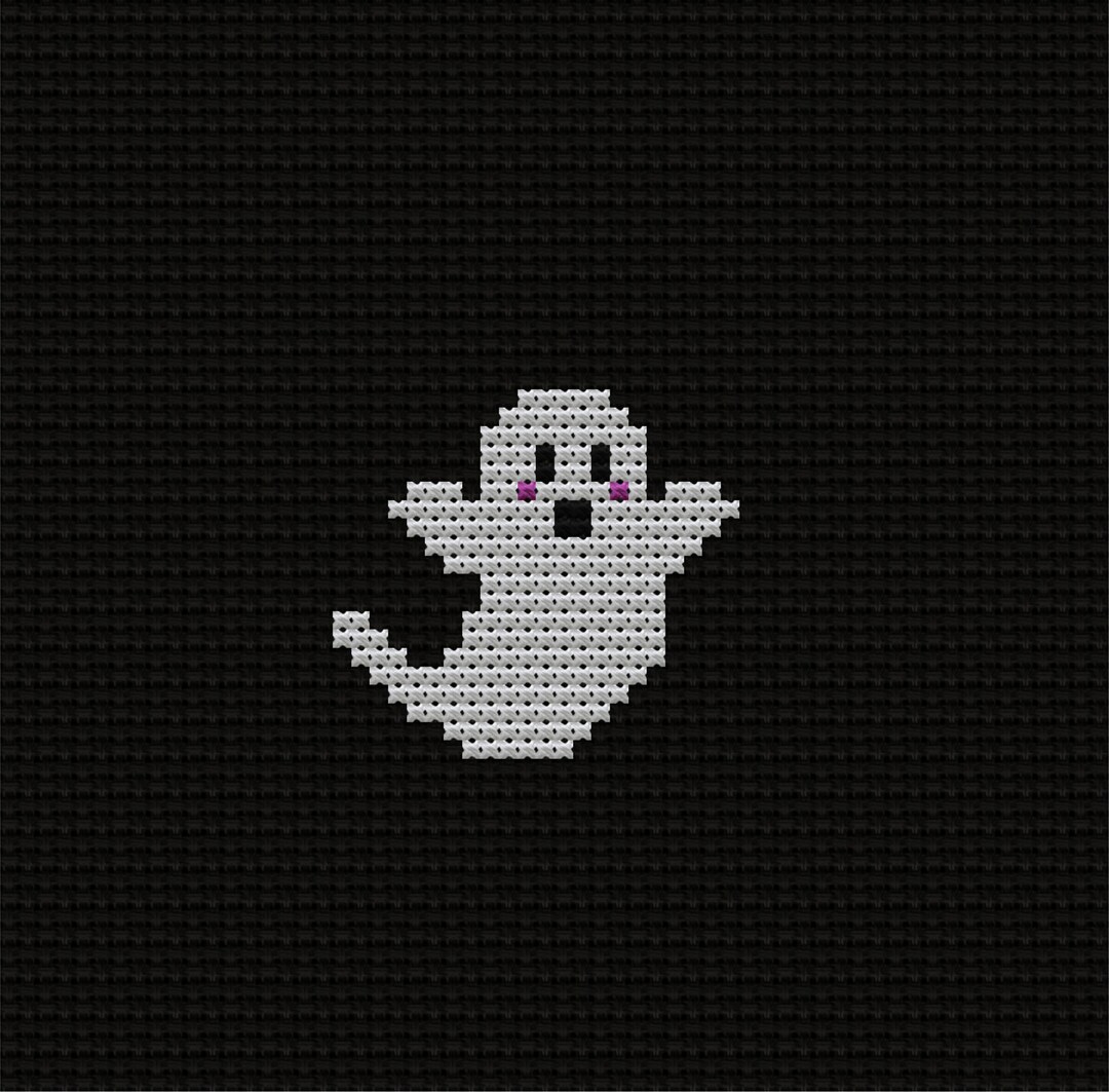 Little Ghost Cross Stitch Pattern, Funny Halloween Decor, Small Spooky ...