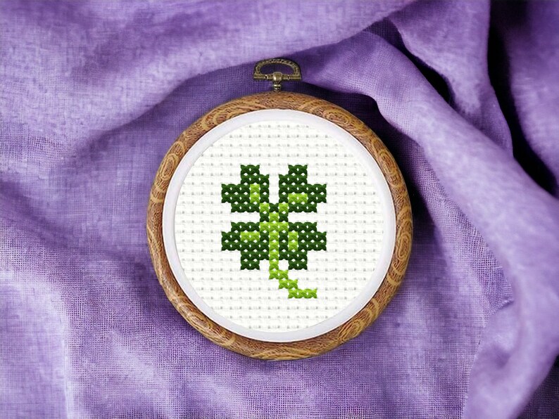 Clover, Super Easy Cross Stitch Pattern Chart, Instant Download, Simple ...
