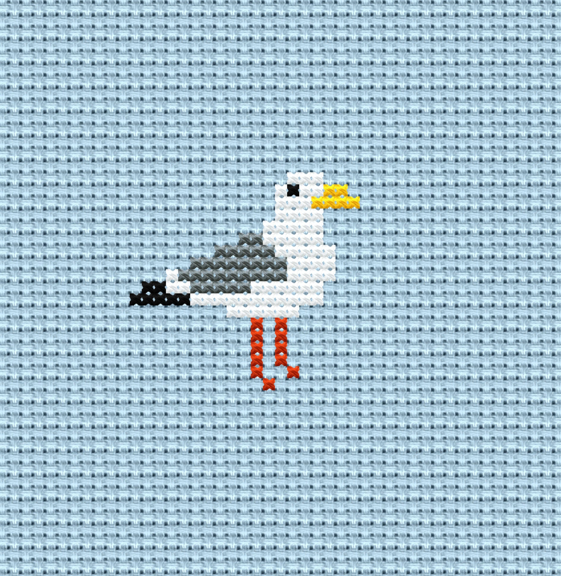 Mini Seagull, Tiny Cross Stitch Pattern, Nautical Embroidery for Marine Decor, Coastal Style ...