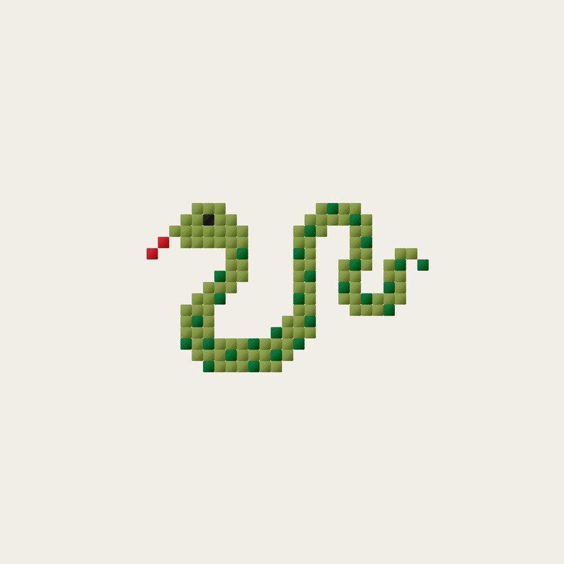 Cute Snake Cross Stitch Pattern, Easy PDF for Beginners and Kids ...
