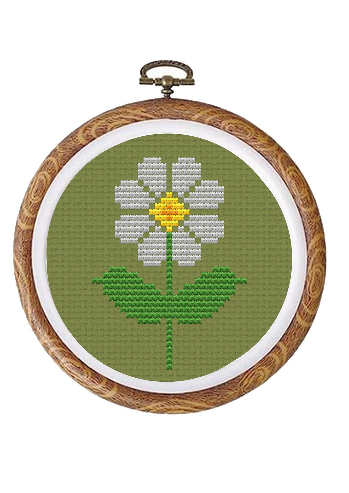 Margarita Flower, Easy Daisy Cross Stitch Pattern, PDF Chart for Beginners, White Flower for ...