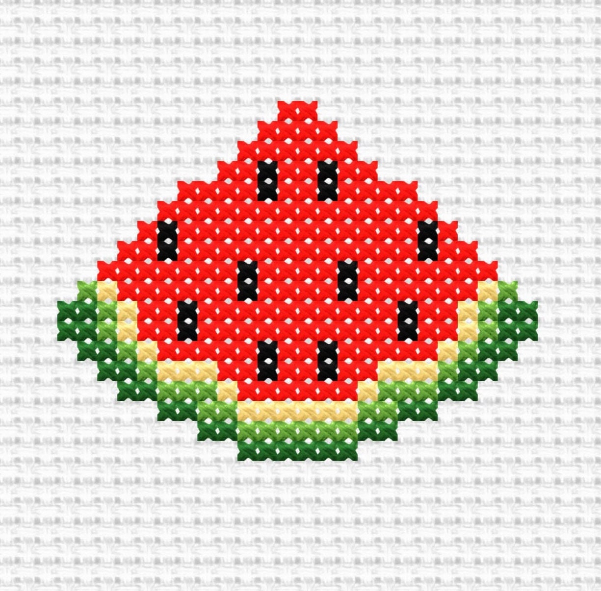 Watermelon Slice Cross Stitch Pattern, Easy for Beginners, Karpouzi ...