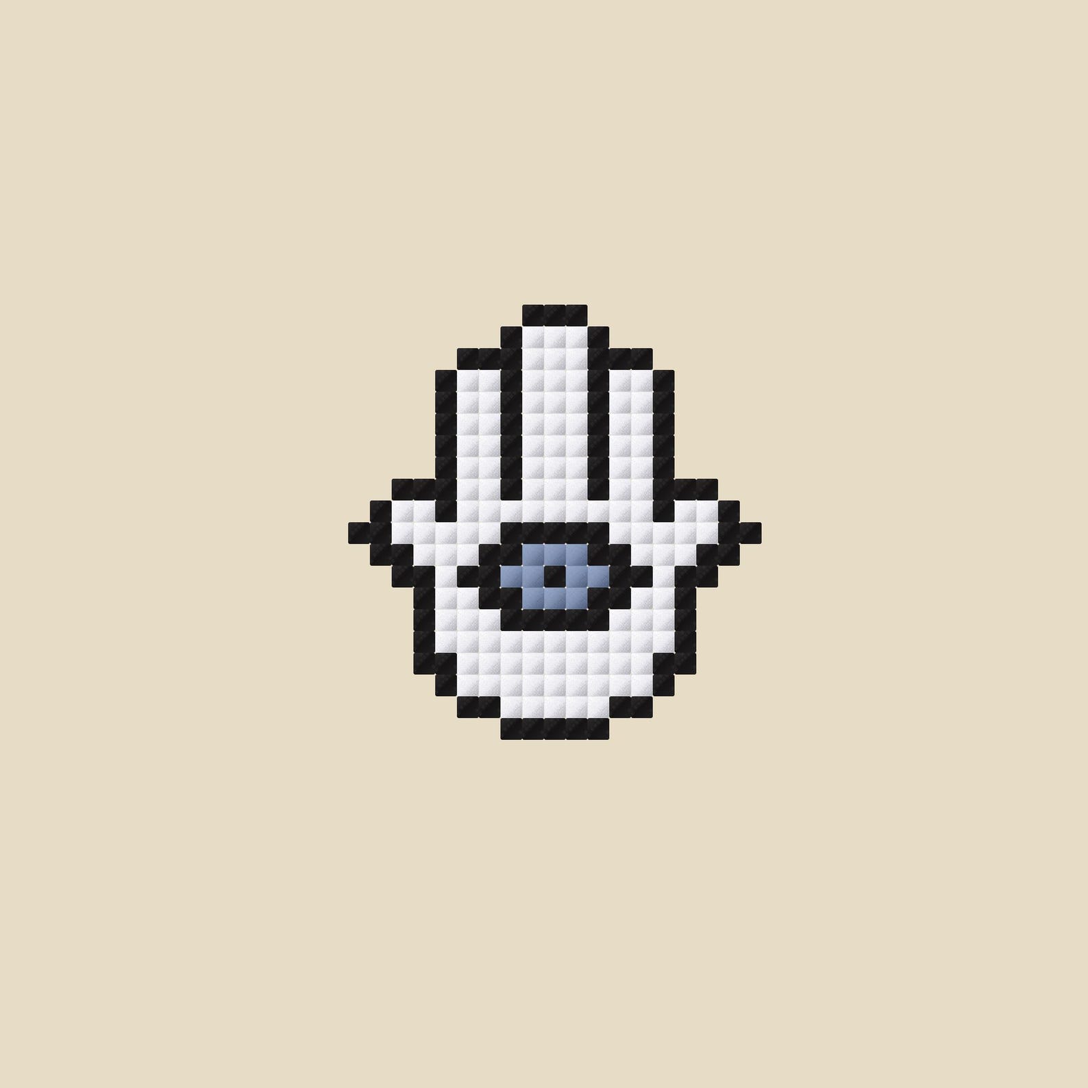 Mini Hamsa Cross Stitch Pattern, Hand of Fatima / Miriam Symbol, Tiny ...