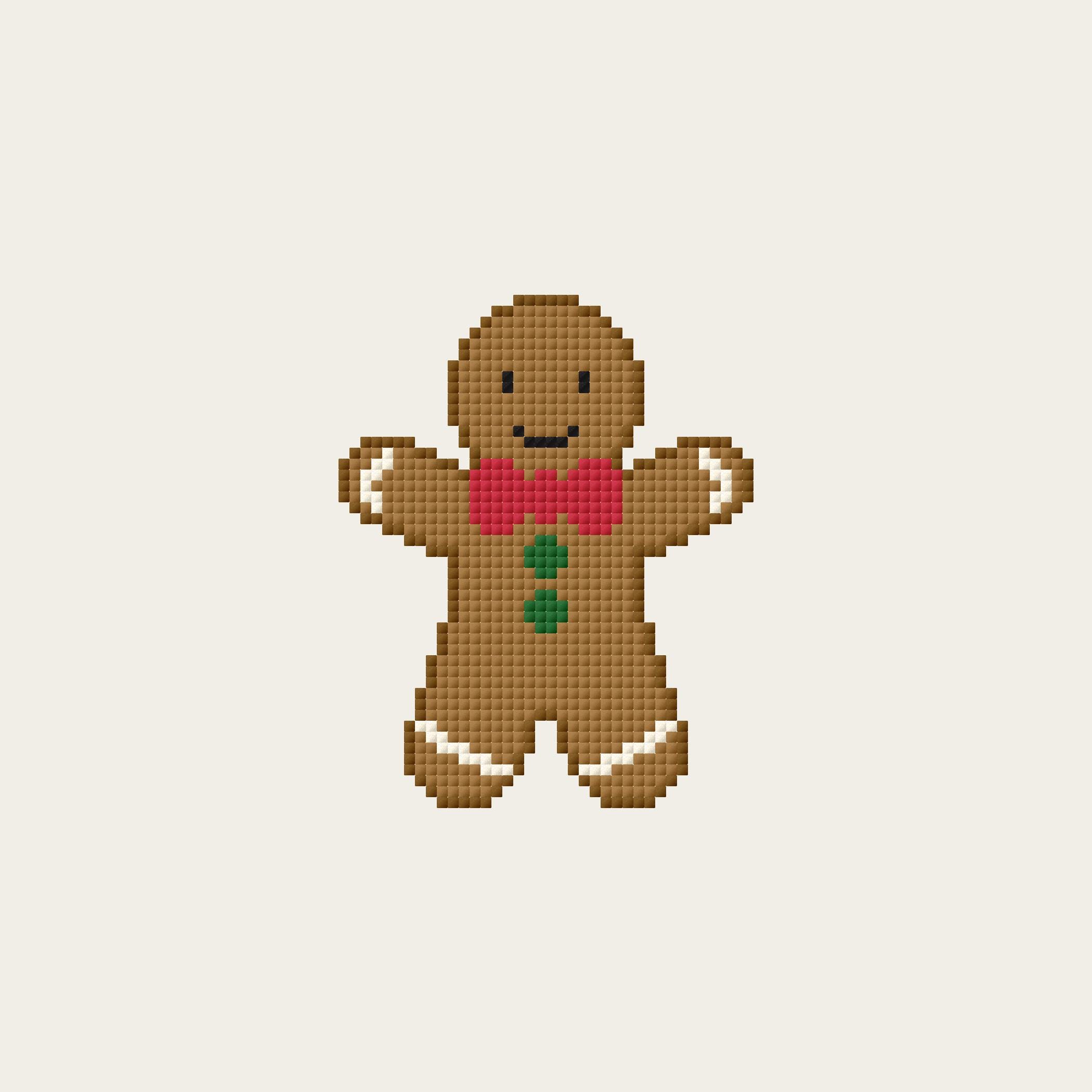 Gingerbread Man Cross Stitch Pattern PDF, Holiday Cookie Ornament ...