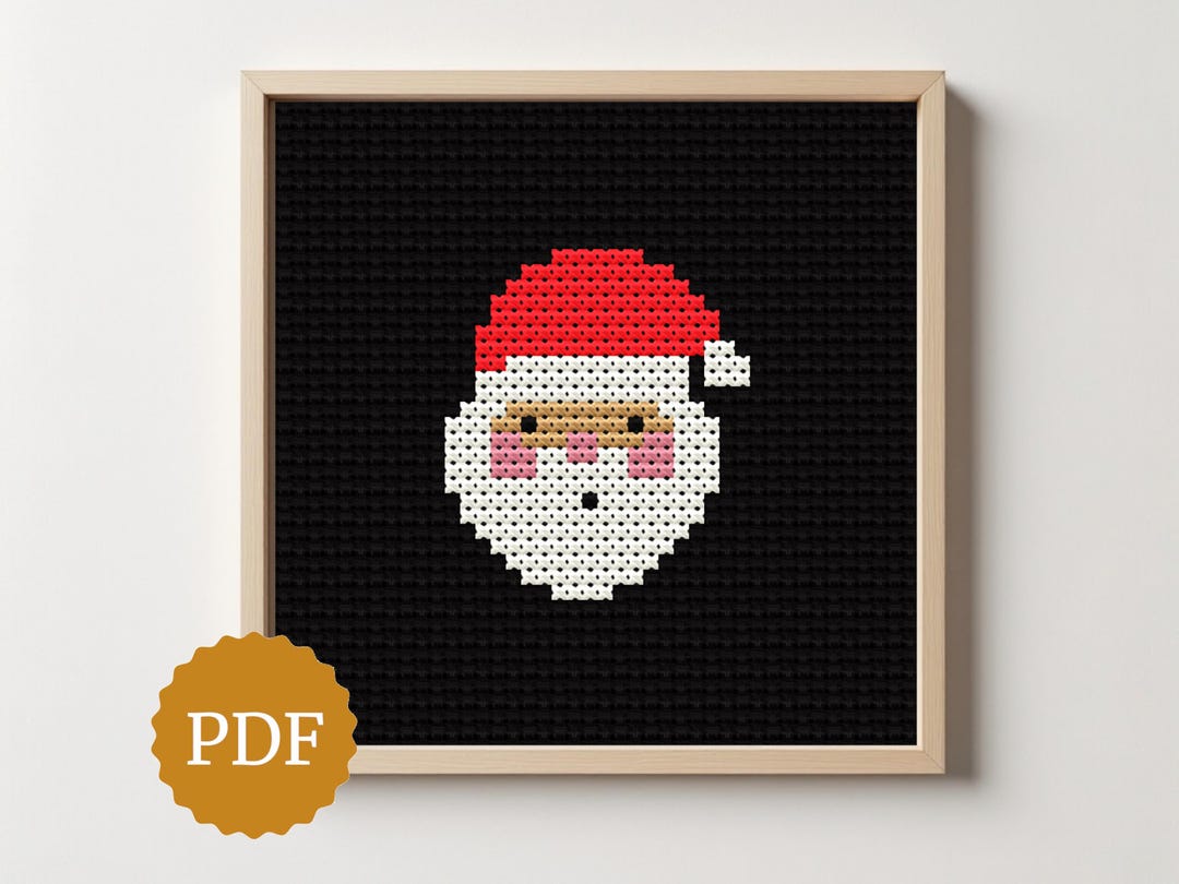 Mini Santa Face Cross Stitch Pattern – Christmas Ornament PDF, Easy ...