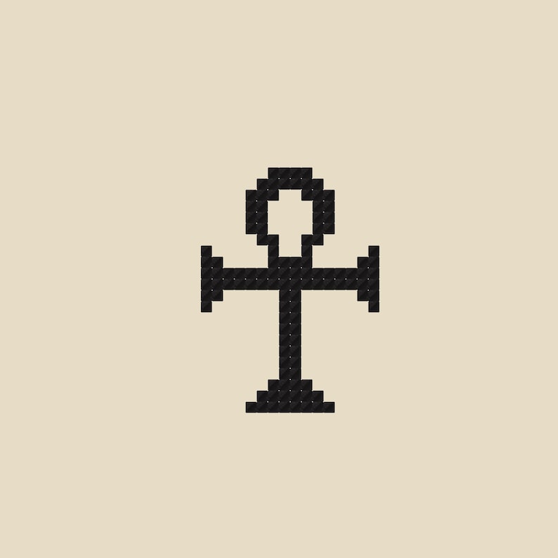Ankh Cross Stitch Pattern, Ancient Egyptian Symbol Embroidery ...