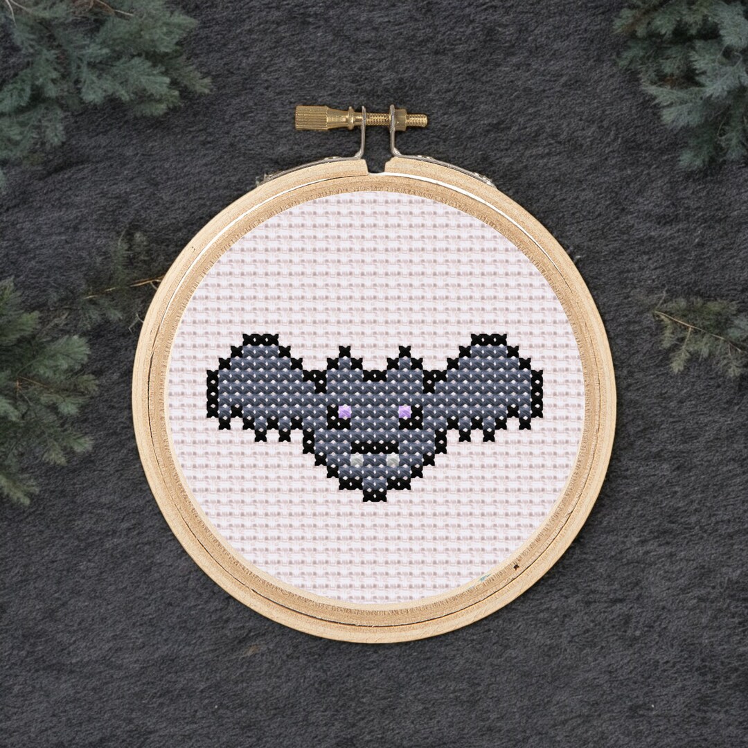Cute Mini Bat, Cross Stitch Pattern, Simple X Stitching, Tiny Motif ...