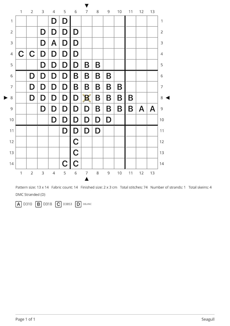 Super Easy Seagull Pattern PDF, Cross Stitch Chart, Instant Download ...