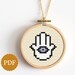 Mini Hamsa Cross Stitch Pattern, Hand of Fatima / Miriam Symbol, Tiny ...
