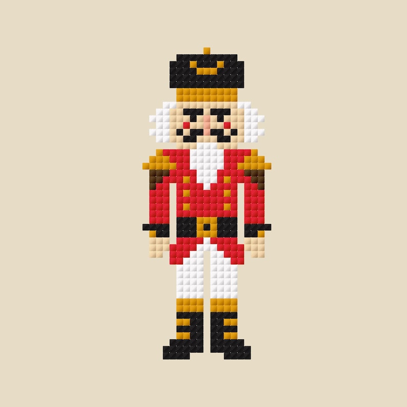 Nutcracker Cross Stitch Pattern, Classic Christmas Soldier, Easy ...