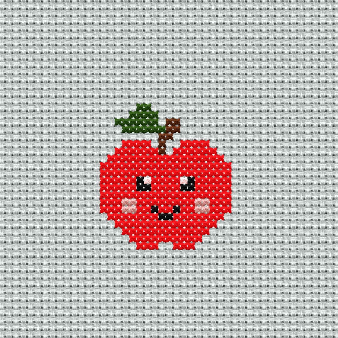 Retro Apple, Mini Cross Stitch Pattern, Small Pattern for Beginners ...