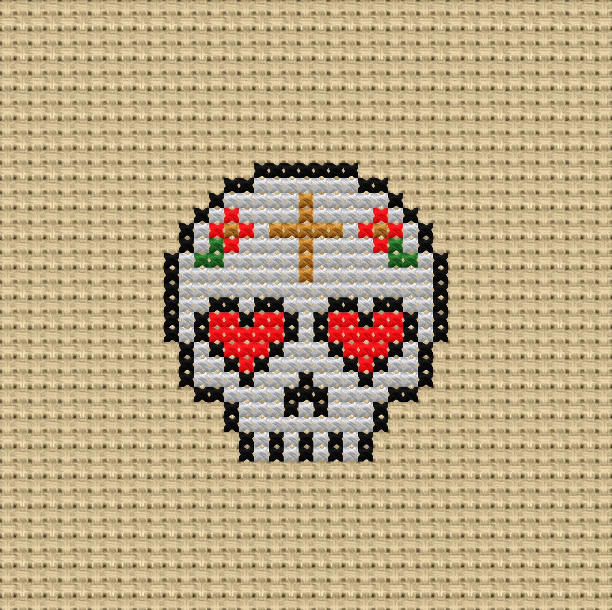 Sugar Skull Cross Stitch Pattern, Halloween Diy Gifts, Easy for ...