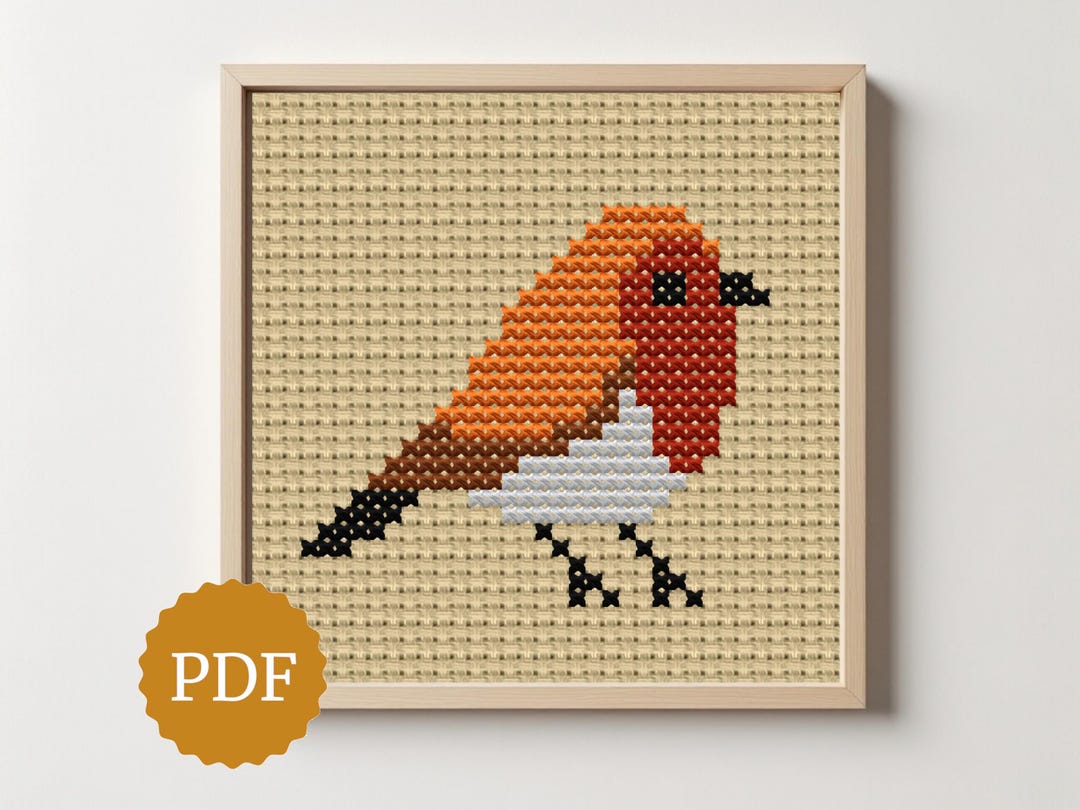Robin Cross Stitch Pattern PDF, Easy for Beginners, Instant Download ...