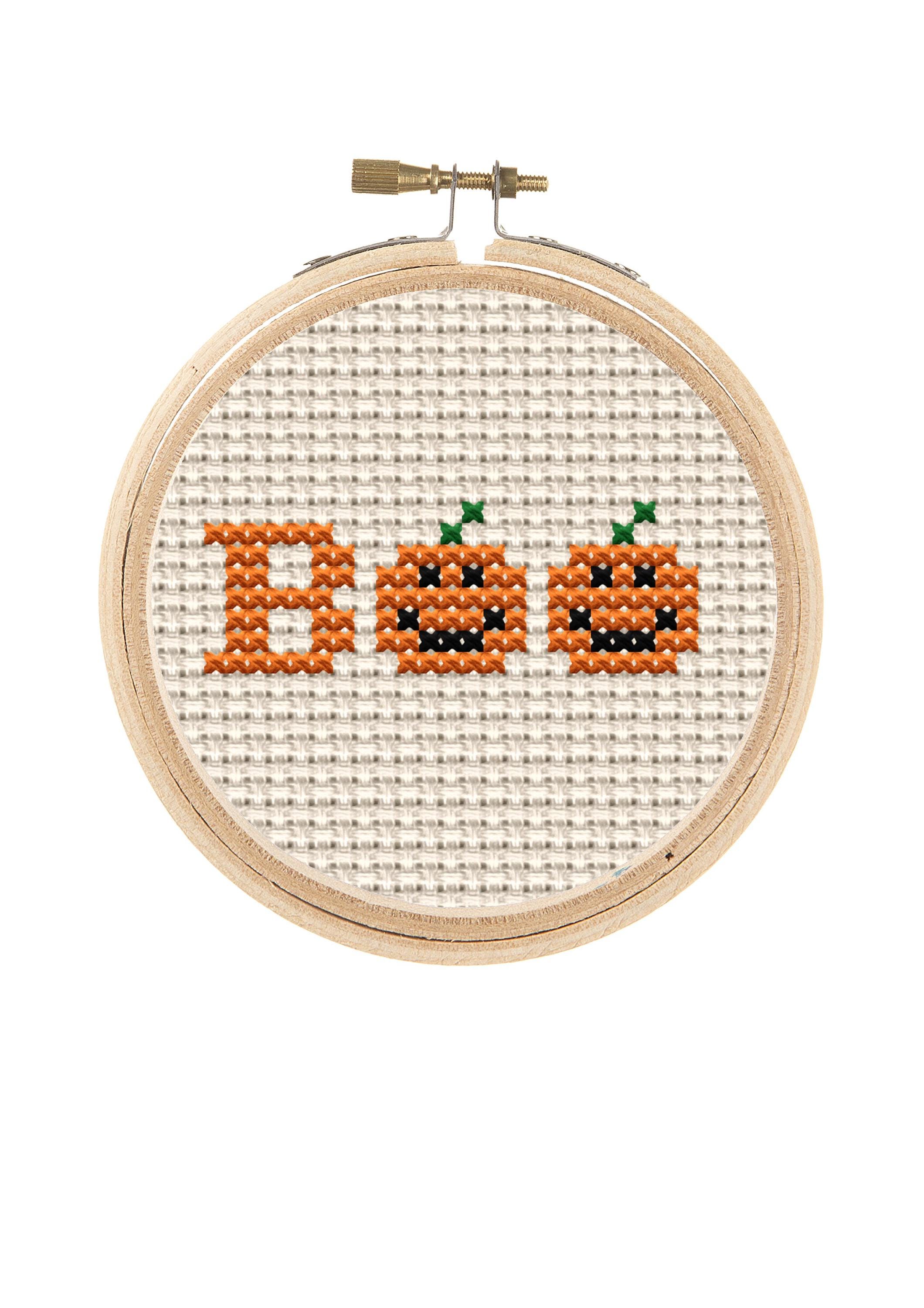 Boo Cross Stitch Pattern, Nursery Halloween Decor, Cute Minimal X ...