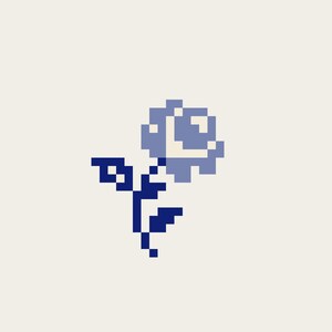 Vintage Blue Rose, Cross Stitch Pattern, Easy for Beginners, Simple X ...