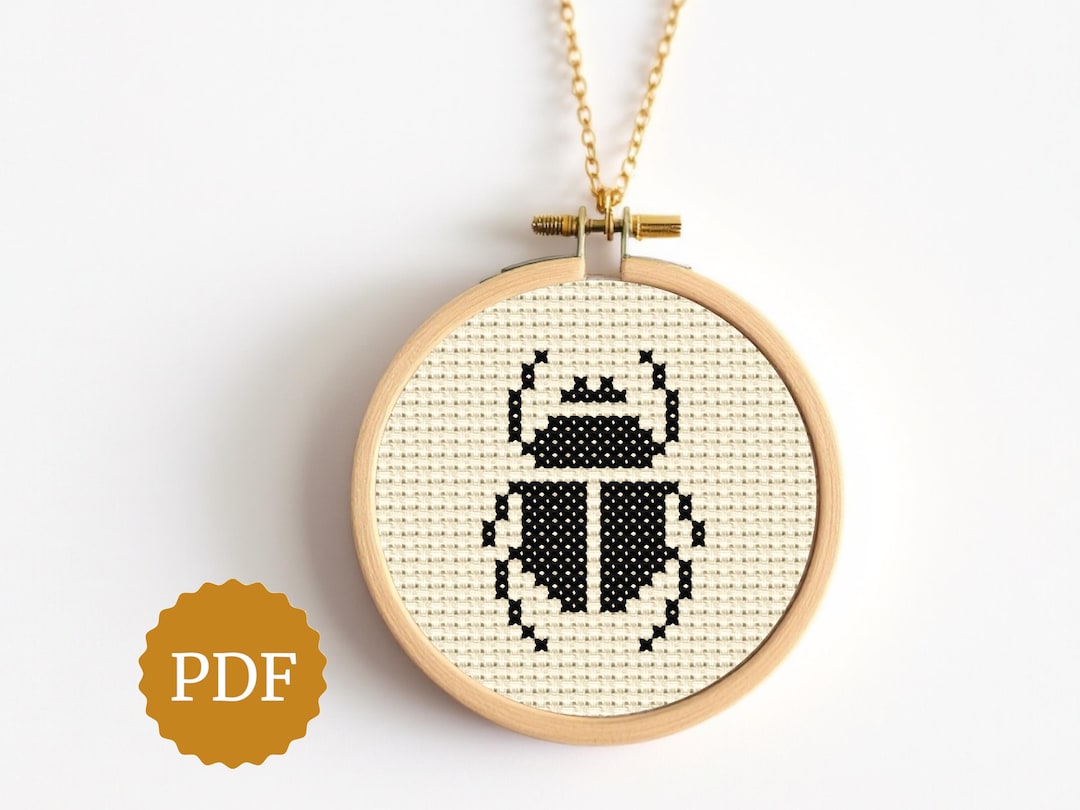 Scarab Cross Stitch Pattern PDF, Ancient Egyptian Beetle Embroidery ...