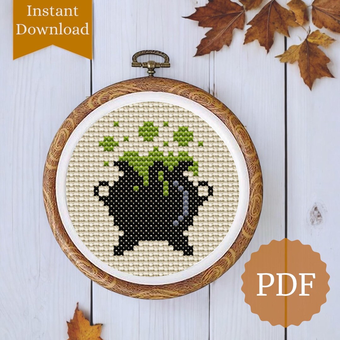 Poison Cauldron, Halloween Cross Stitch Pattern, Witchcraft & Wizardry ...