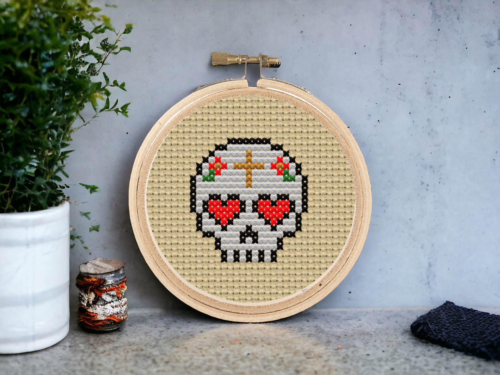 Sugar Skull Cross Stitch Pattern, Halloween Diy Gifts, Easy for ...