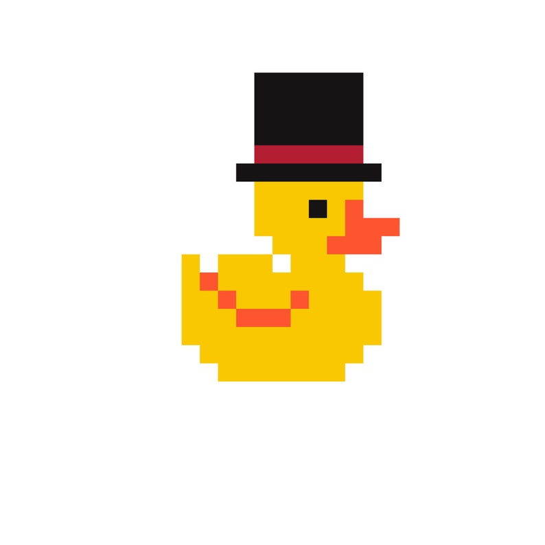 Fancy Rubber Duck With Top Hat, Cross Stitch Pattern, Simple X ...