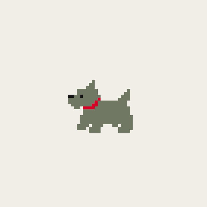 Scottie Dog Cross Stitch Pattern PDF, Small Dog Mini Embroidery ...