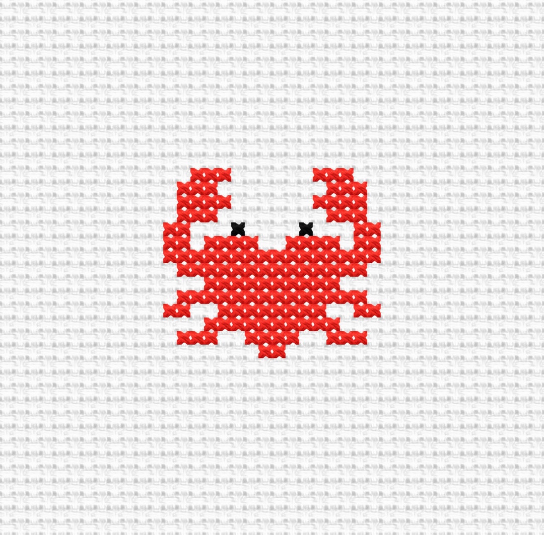 Sweet Little Crab, Easy Cross Stitch Pattern, Funny Embroidery ...
