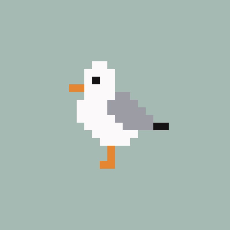 Super Easy Seagull Pattern PDF, Cross Stitch Chart, Instant Download ...