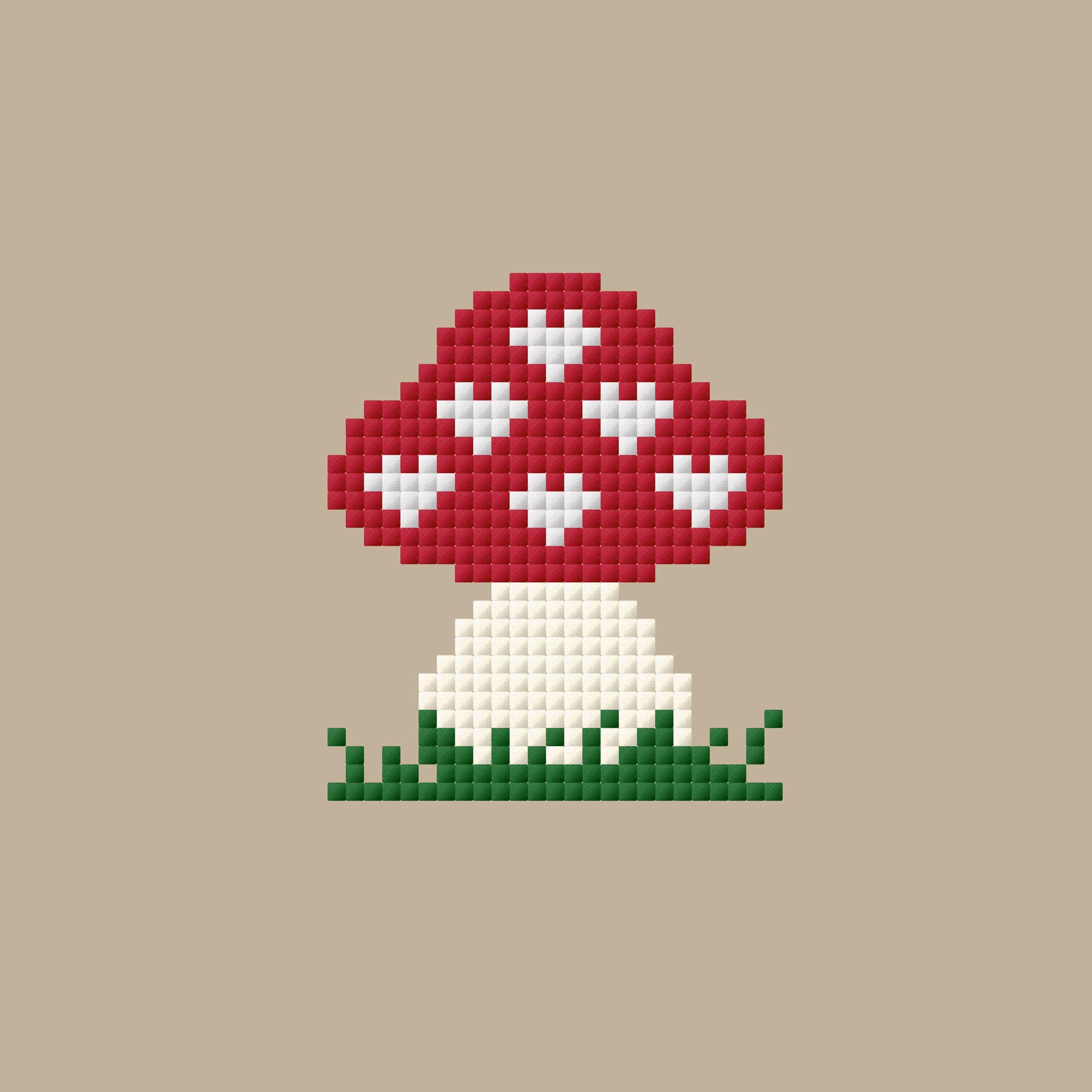 Toadstool With Hearts, Easy Cross Stitch Pattern, Instant PDF, Woodland ...