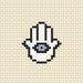 Mini Hamsa Cross Stitch Pattern, Hand of Fatima / Miriam Symbol, Tiny ...