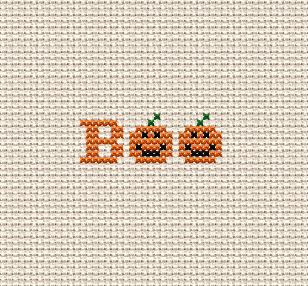 Boo Cross Stitch Pattern, Nursery Halloween Decor, Cute Minimal X ...