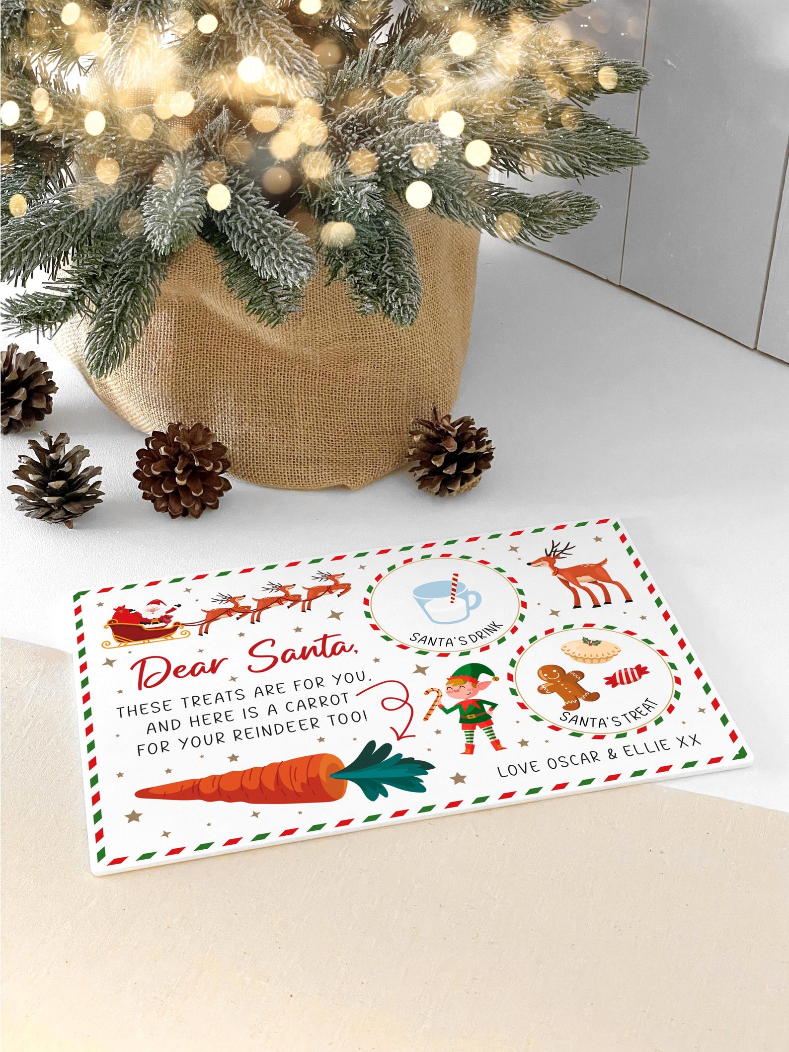 Personalised Santa Treat Plate: Christmas Eve Board, Acrylic - Etsy