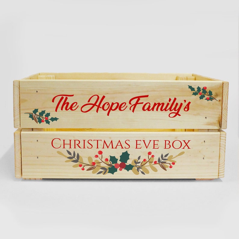 Personalised Family Christmas Eve Box Wooden Xmas Crate With - Etsy
