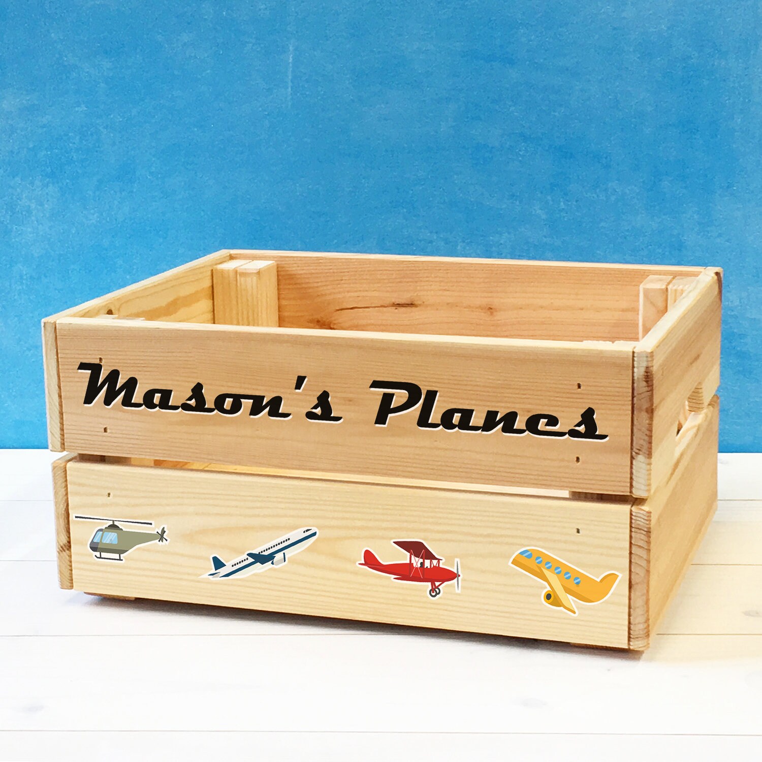 Personalised Kids Toy Planes & Helicopters Wooden Storage Toy | Etsy